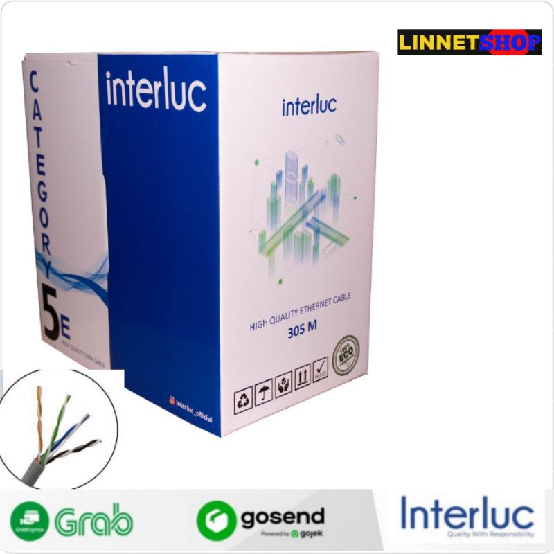 Jual KaBeL Lan UTP INTERLUC Cat5e 305 METER 1 rool | Shopee Indonesia