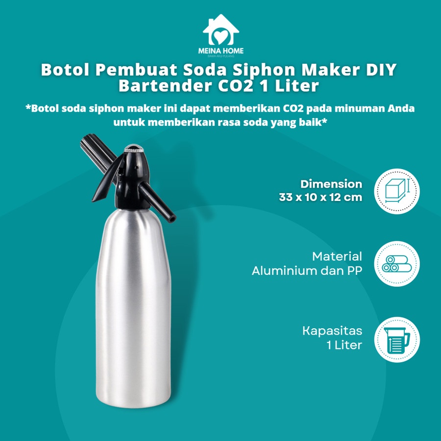 Jual BOTOL PEMBUAT AIR SODA SYPHON SIPHON MAKER BARTENDER CO2 1 LITER ...