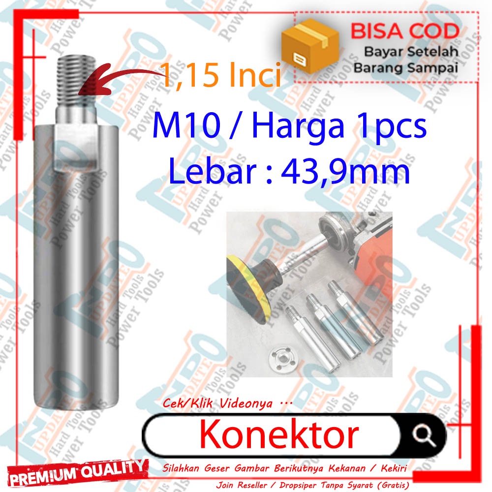 Jual Extension Shaft Adaptor Mesin Poles Rotary Moles Drat Gerinda M10 ...