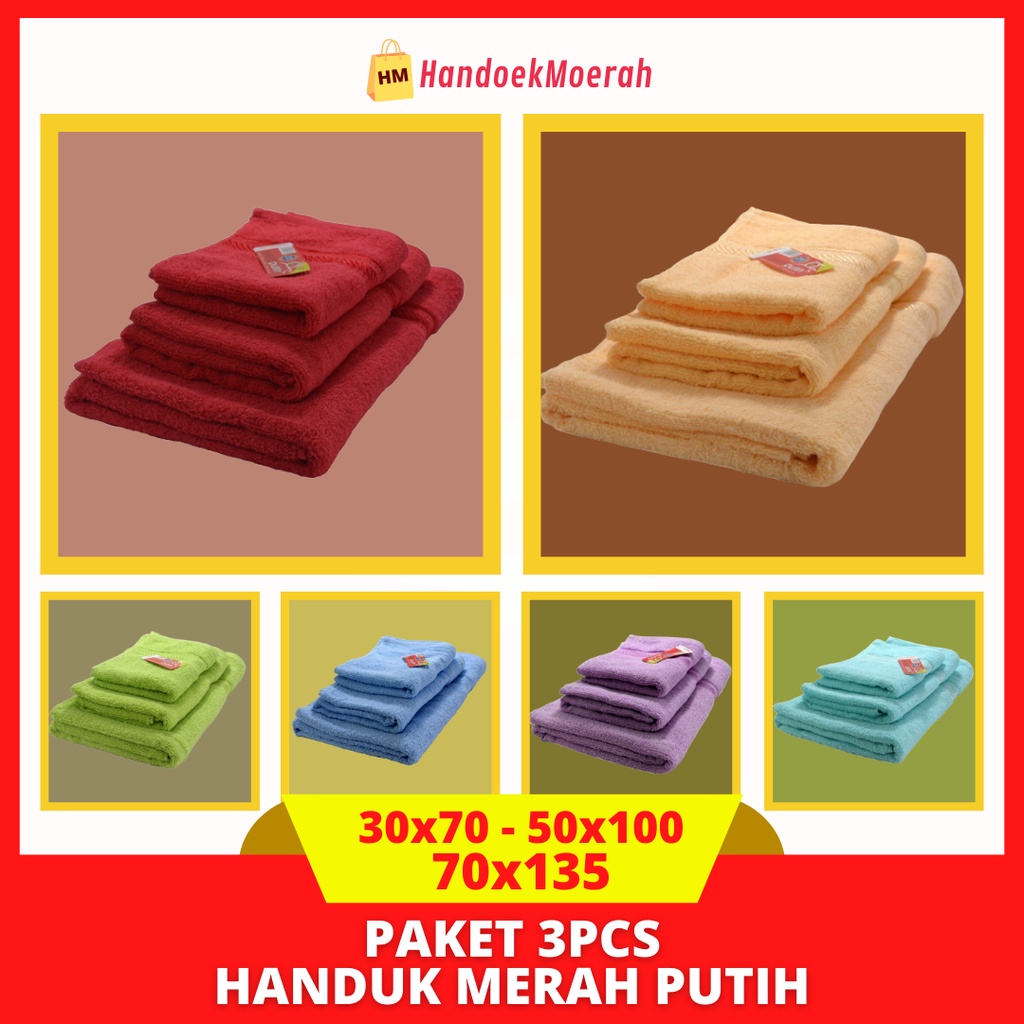 Jual (Paket Isi 3 pcs) Handuk Mandi Dewasa Terry Palmer Murah / Towel ...