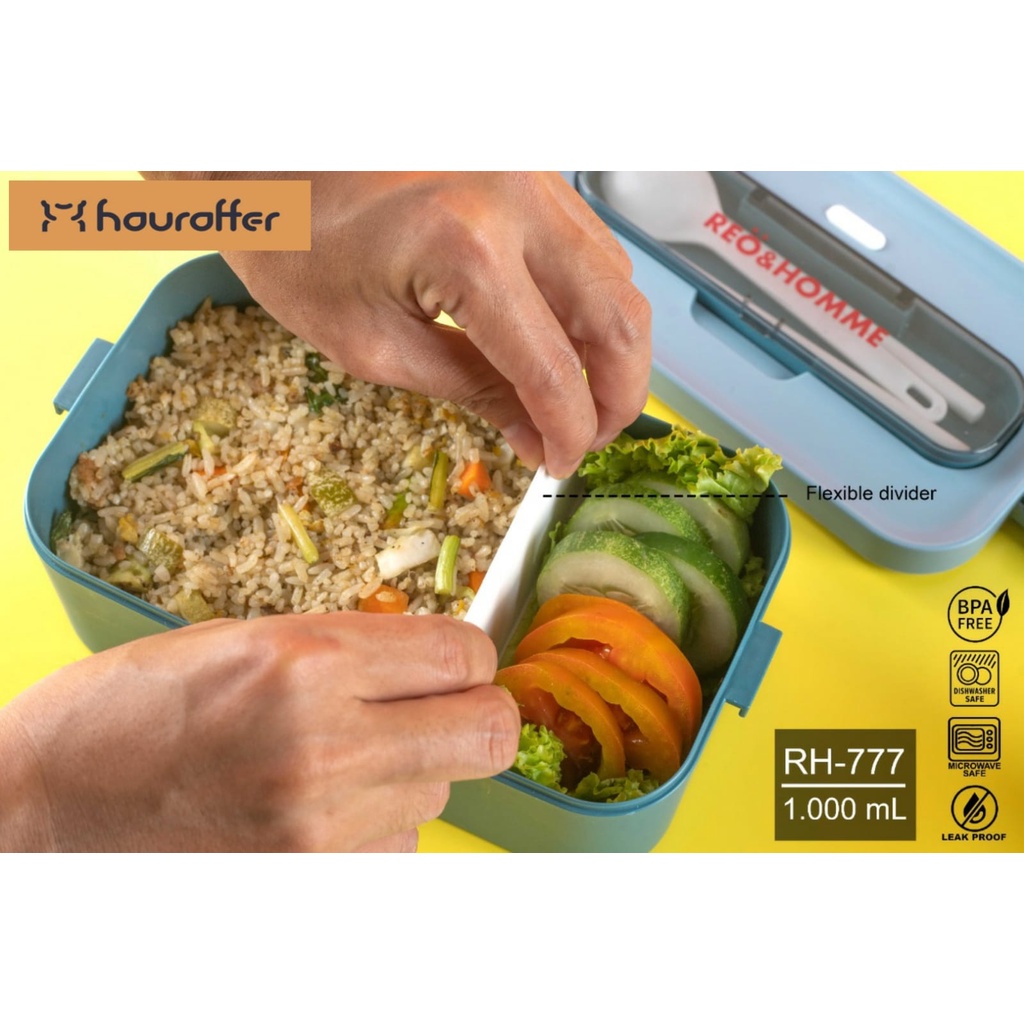 Jual Hauraffer Grosir Kotak Makan RH-777 Lunchbox 1 Layer dengan Sekat ...