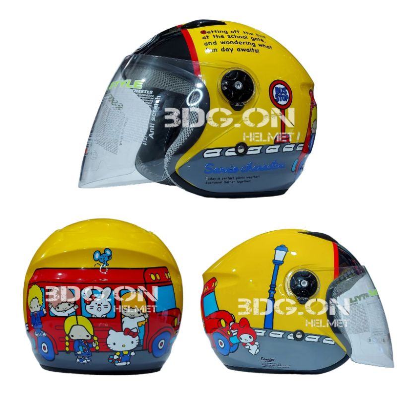 Jual Helm BMC MILAN Motif BUS MERAH Kuning Gloss Helm Half Face Dewasa ...