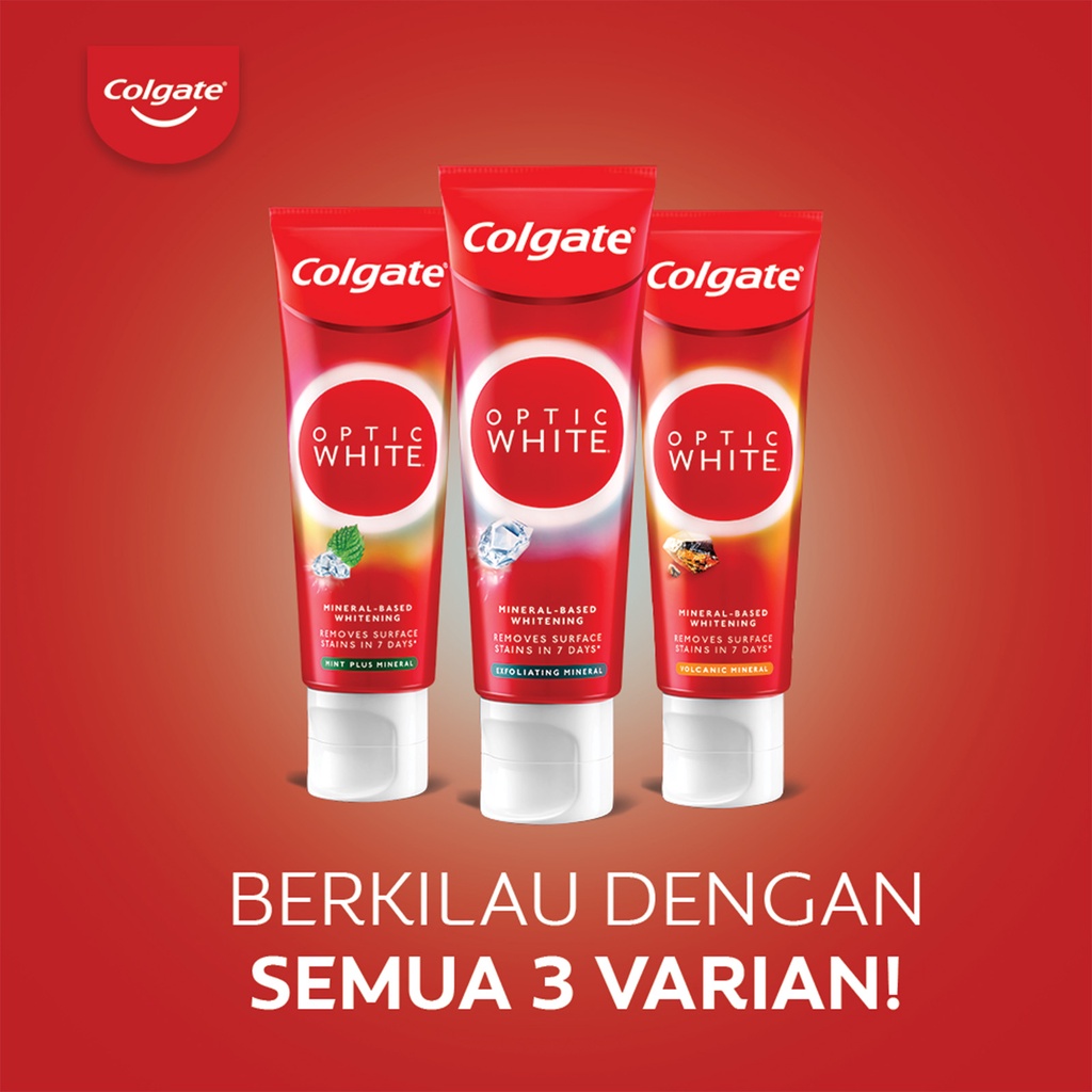 Jual Colgate Optic White Whitening Toothpaste Exfoliating Mineral 100g ...