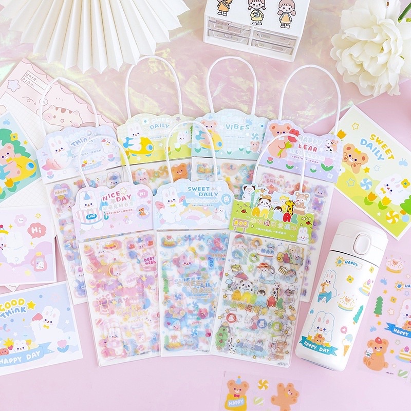 Jual 3 lembar stiker lycu pastel aesthetic untuk scrapbook diy journal ...
