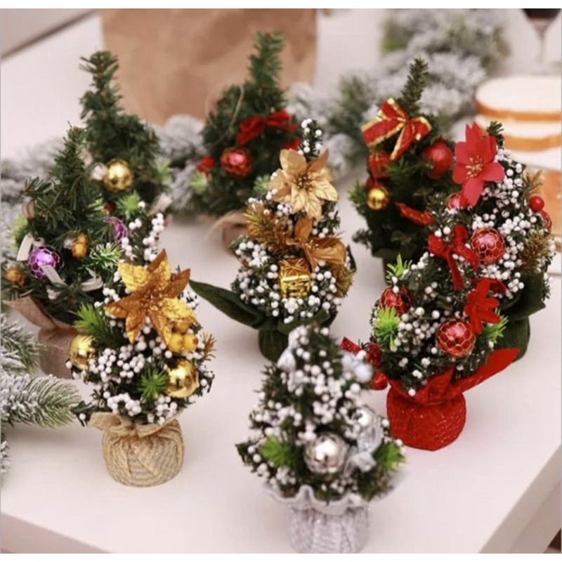 Jual Pohon Natal 20 cm Pajangan Meja Dekorasi Natal Christmas Tree ...