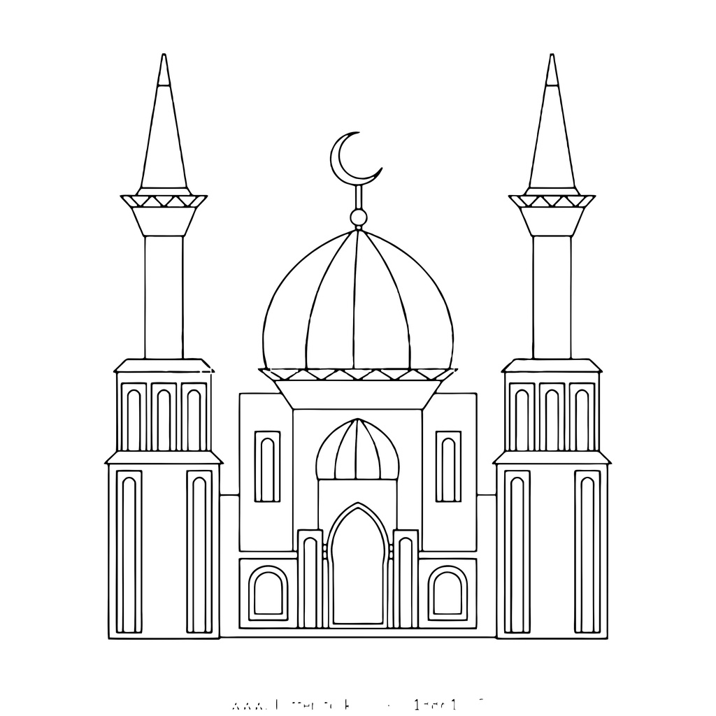 Jual Gambar Sketsa Mewarnai Islami ~ MASJID/ Seketsa Lukis / Drawing ...