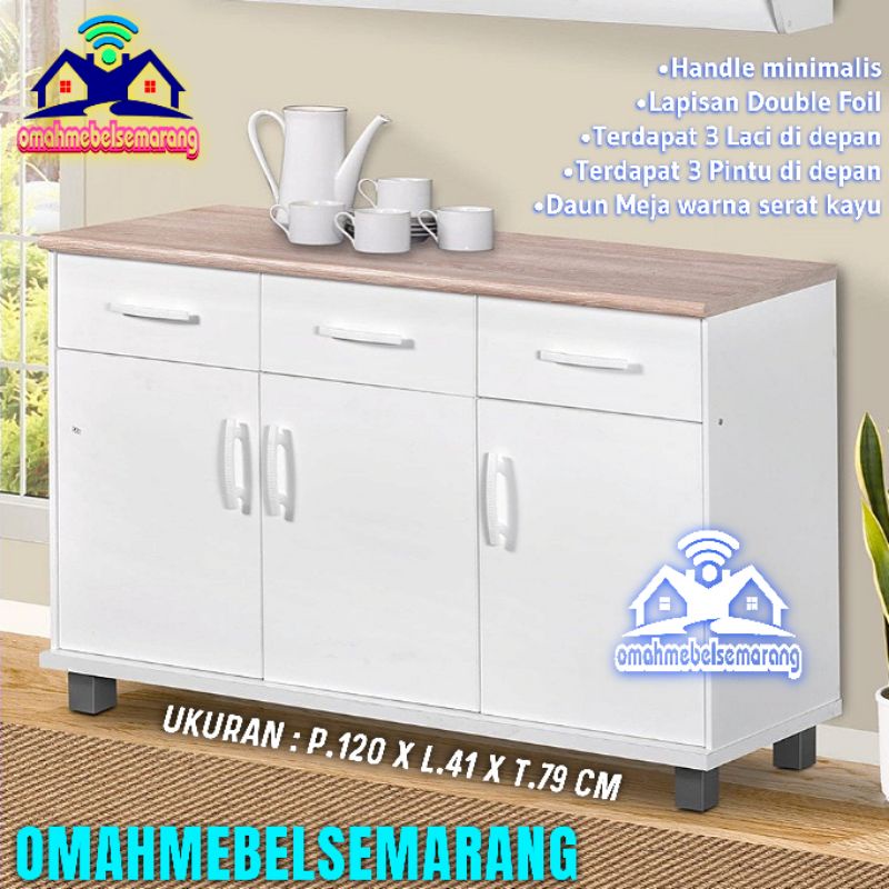 Jual Kitchen Set Bawah 3 Pintu + 3 Laci NIGHT 03 Lemari Rak dapur ...