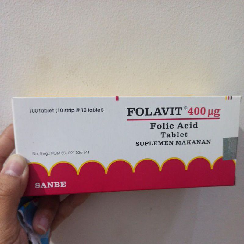 Jual Folavit 400 mcg 400mcg Asam Folat Suplemen Kehamilan strip box ...