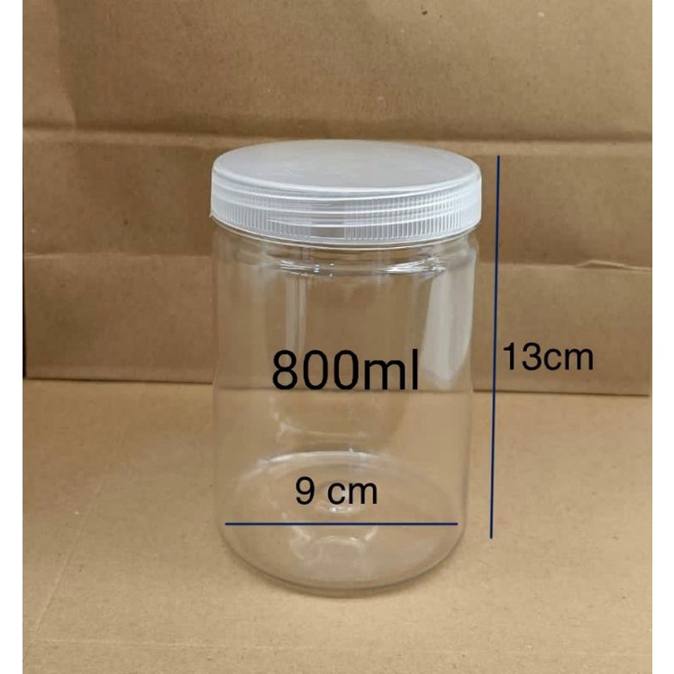 Jual 10pcs Tabung Toples Plastik 800 ML - Toples Kue Snack Tutup Bening | Shopee Indonesia