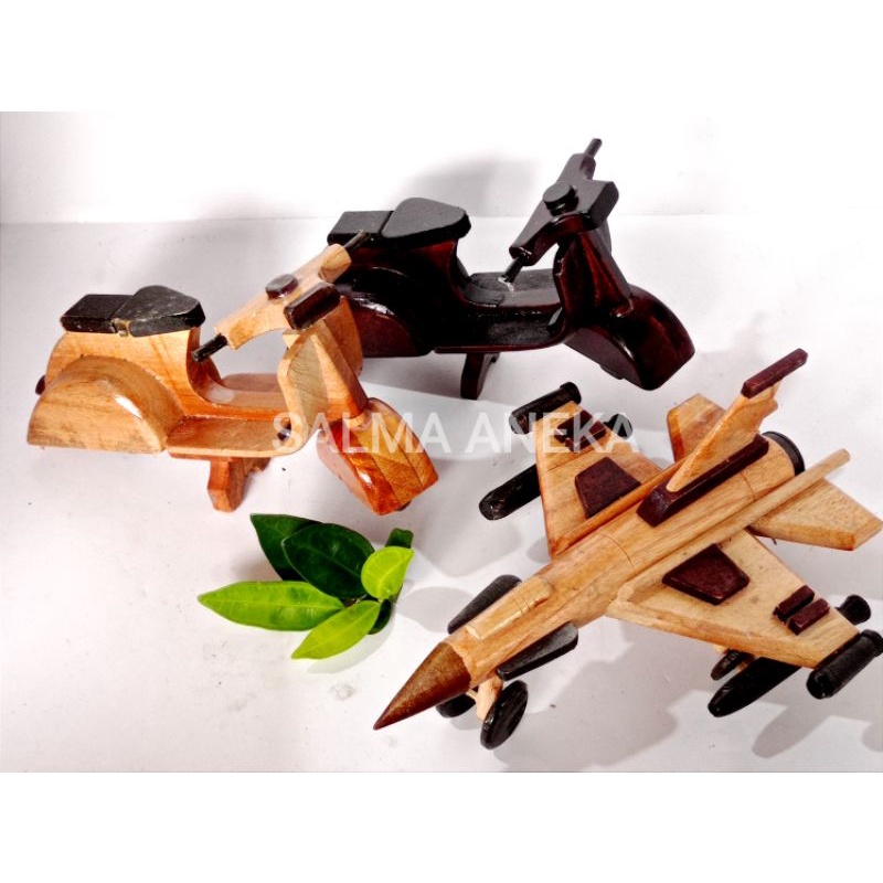 Jual PAKET UK BESAR ISI 3 MINIATUR KAYU DIECAST SEPEDA MOTOR HARLEY ...