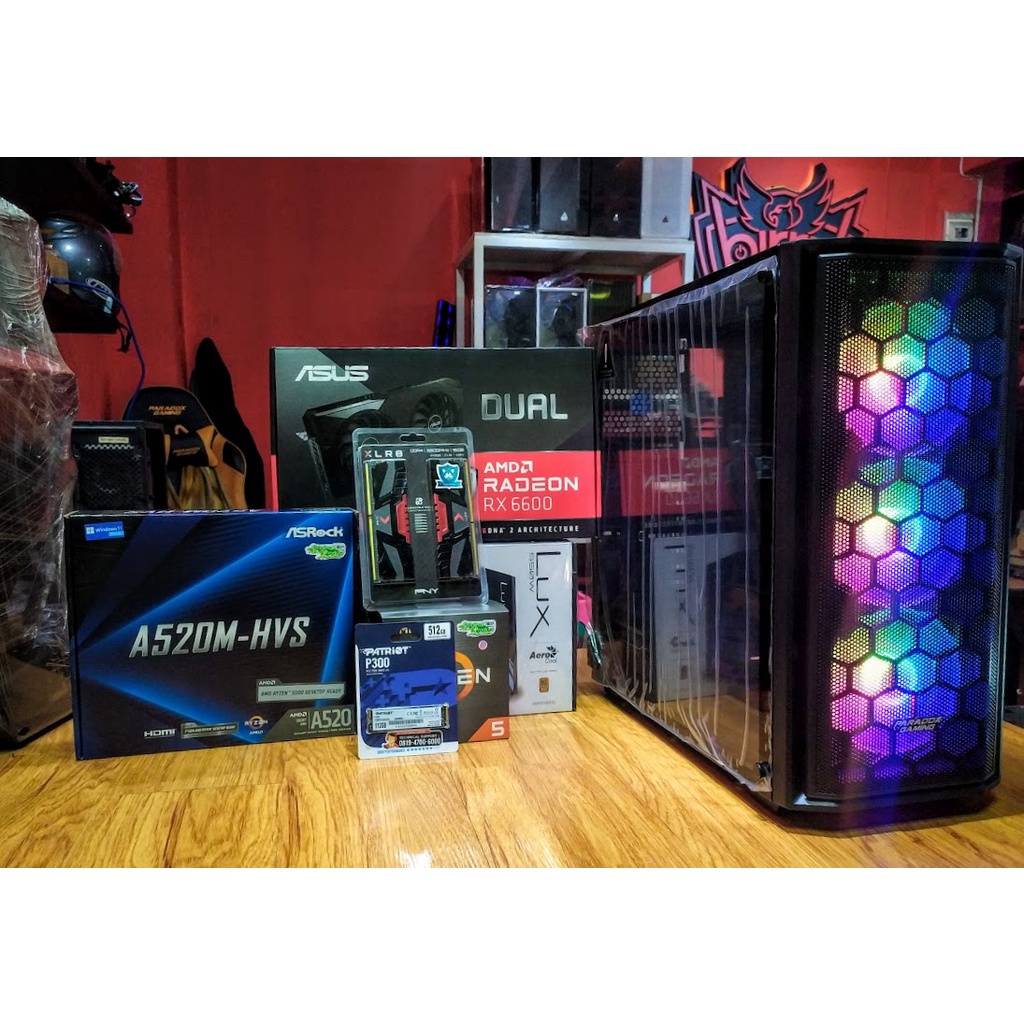Jual PC RAKITAN GAMING AMD RYZEN 5 5600 |RX 6600 8GB|512GB NVMe|RAM 16GB | Shopee Indonesia
