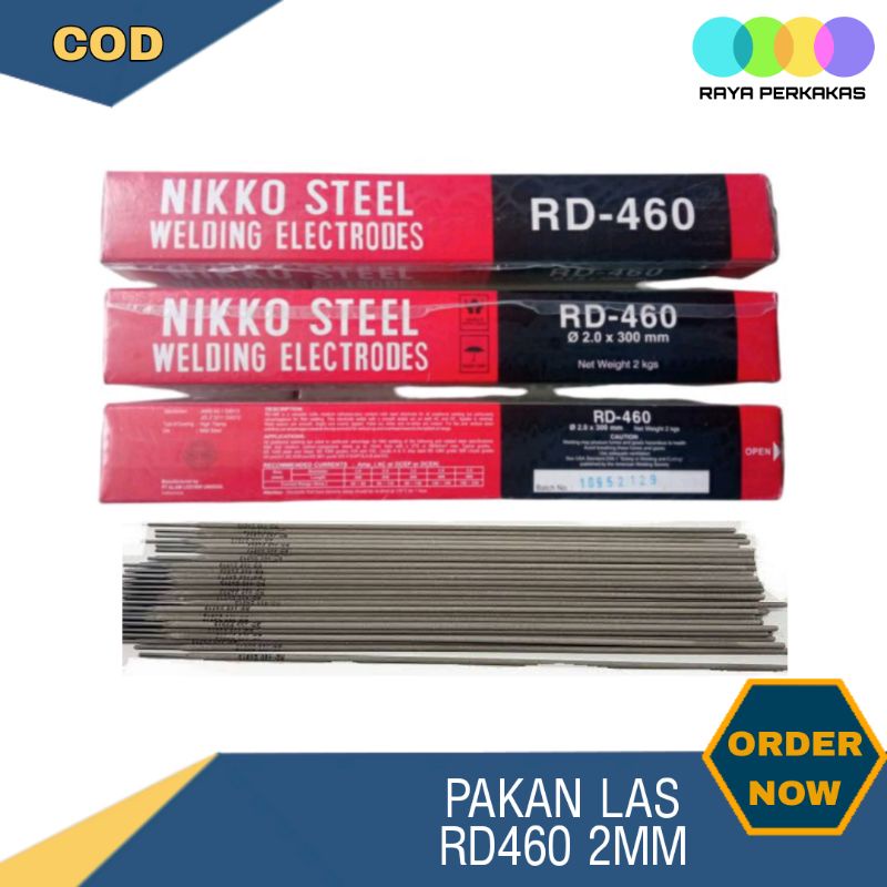 Jual Nikko Steel Kawat Pakan Las RD-460 2mm X 300mm per ½ Kg | Shopee ...