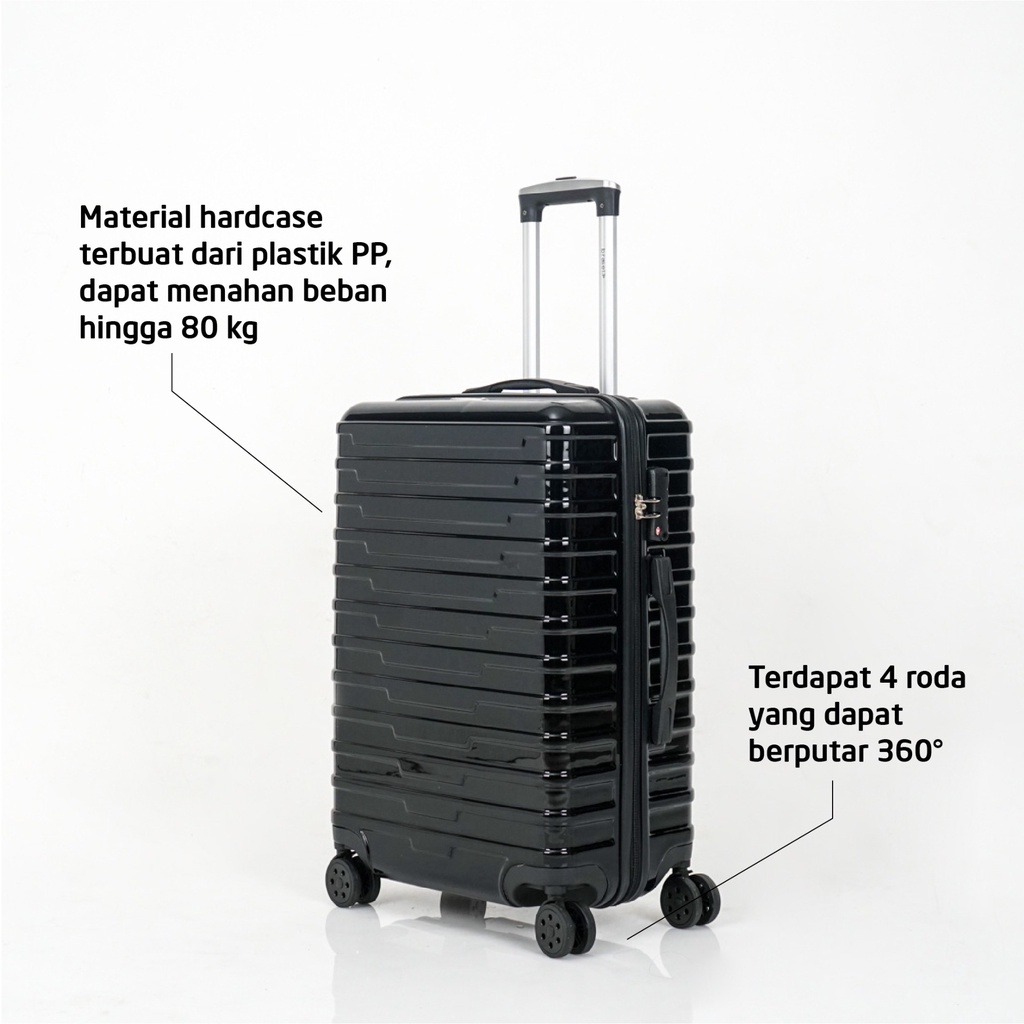 Jual Brasel Koper Hardcase TSA LOCK Black | Shopee Indonesia