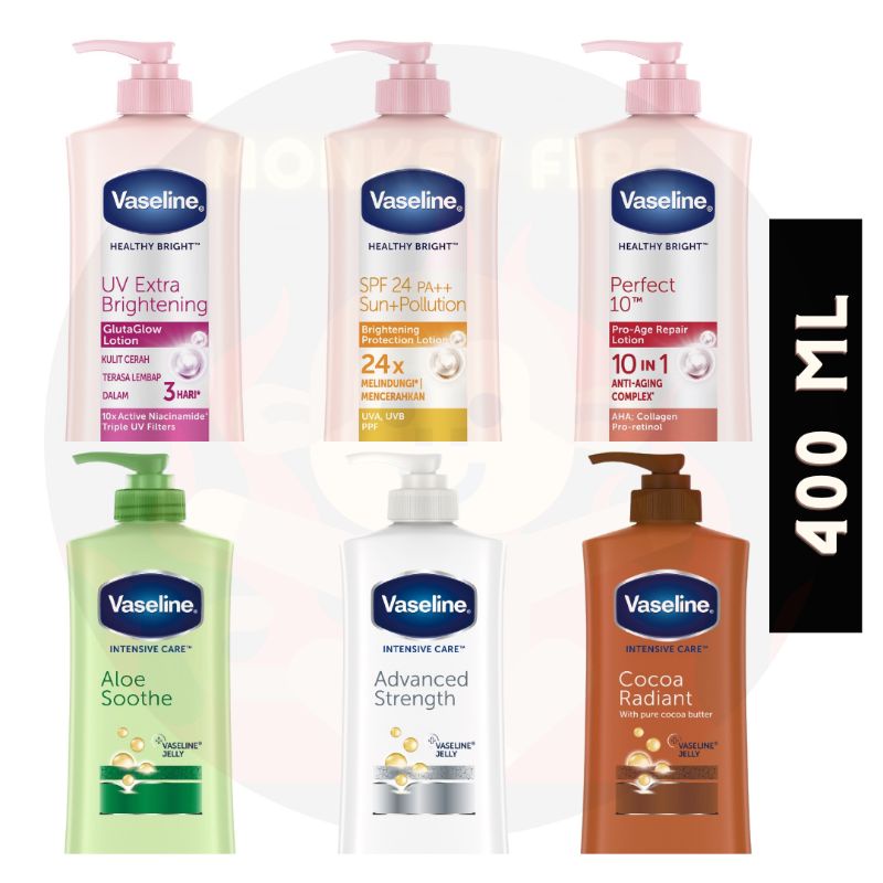 Jual VASELINE Body Lotion Healthy Bright || Intensive Care 400ml 400 ml | Shopee Indonesia