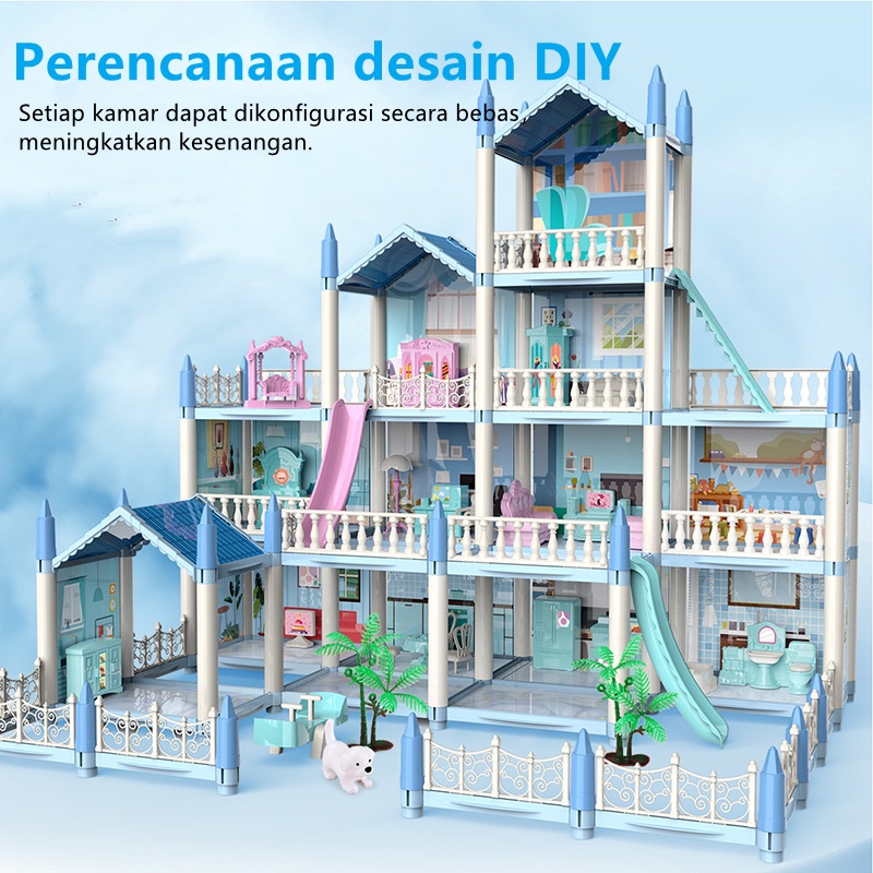 Jual Mainan Rumah Boneka Mainan Castle Boneka Set Box Rumah Princess ...
