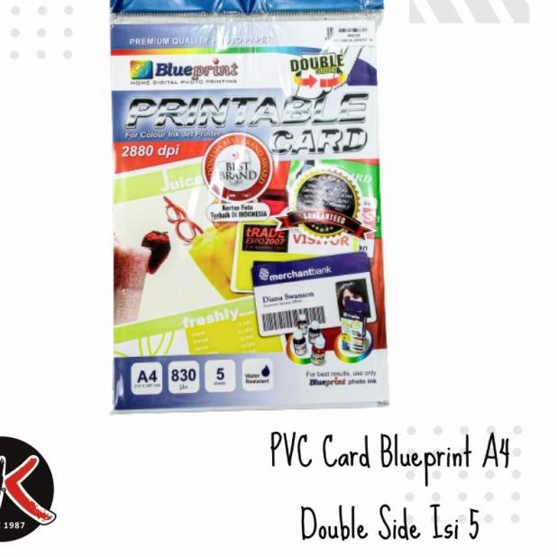 Jual Kertas PVC Bahan ID Card Instan A4 Isi 5 Lembar Blueprint | Shopee ...