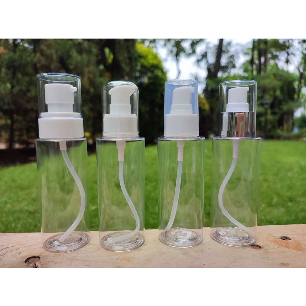 Jual Botol Plastik 100ml Pump Botol Skincare Botol Kosong Bening Botol Kosmetik Farmasi Botol ...