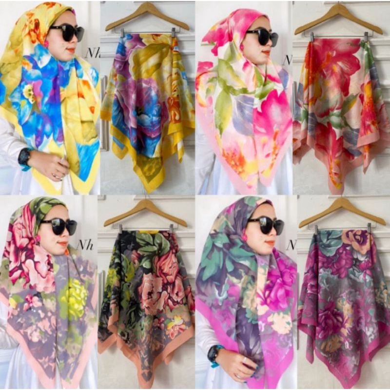 Jual Jilbab motif bunga BLOSSOM SERIES | Shopee Indonesia