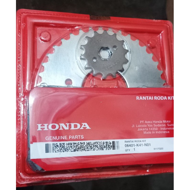 Jual GERSET RANTAI RODA KIT DRIVE CHAIN KIT SUPRA X 125 FI 06401-K41-N01 ORIGINAL HONDA AHM ...