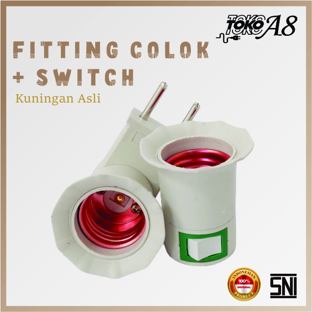 Jual Fitting Colok + Saklar Putih / Fitting E27 | Shopee Indonesia