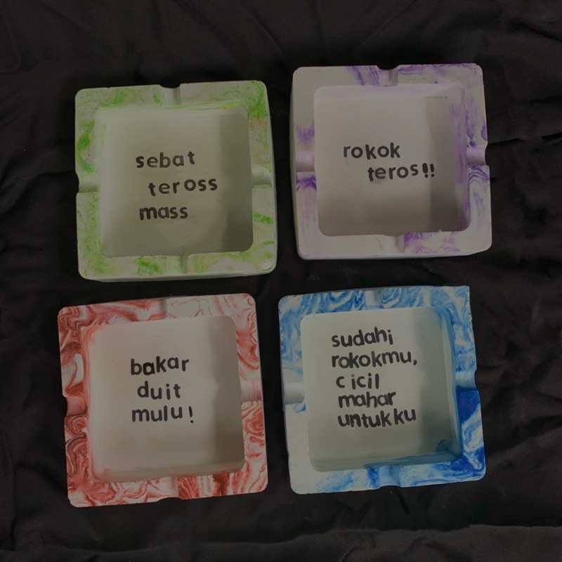 Jual asbak custom kata kata warna warni | Shopee Indonesia