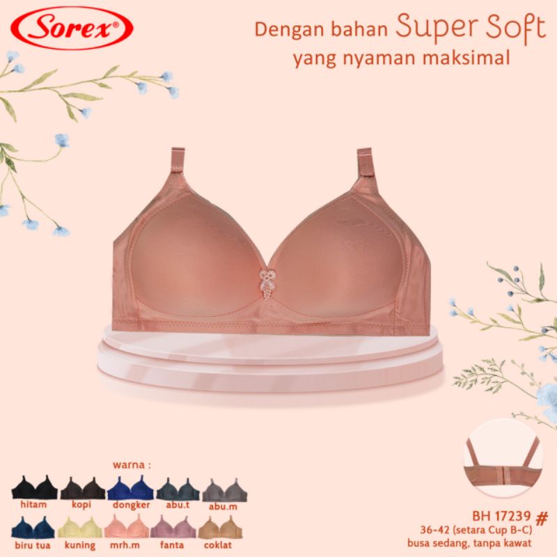 Jual BH Sorex Tanpa Kawat Bra Sorex 17239 Cup Besar Kait 3 Super Soft ...