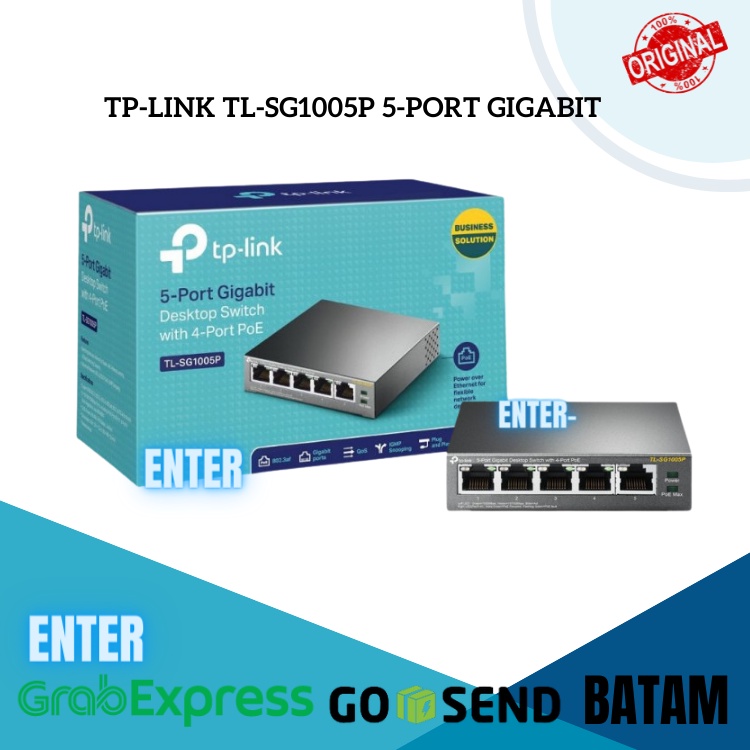 Jual TP-Link TL-SG1005P 5-Port Gigabit Desktop Switch with 4-Port PoE | Shopee Indonesia