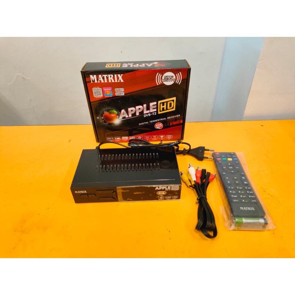 Jual Set Top Box Matrix Apple HD merah red DVB-T2 | Shopee Indonesia