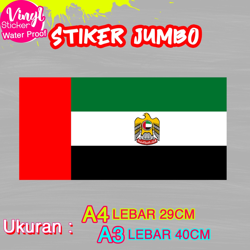 Jual Stiker UAE Ani Arab Emirate Ukuran Jumbo Sticker Besar Size A4 A3 ...
