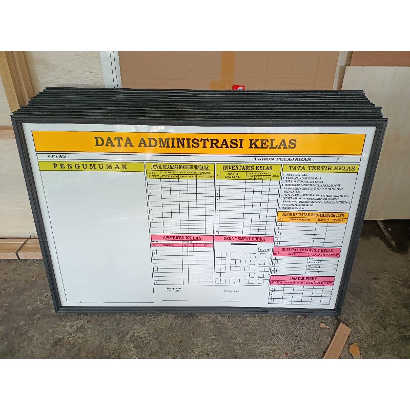 Jual Papan Data Administrasi Kelas Pengumuman + ( Figura Kayu ) ukuran ...