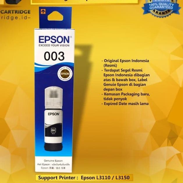 Jual Tinta Epson 003 black Original Refill Ink Printer L3110 L3150 L ...
