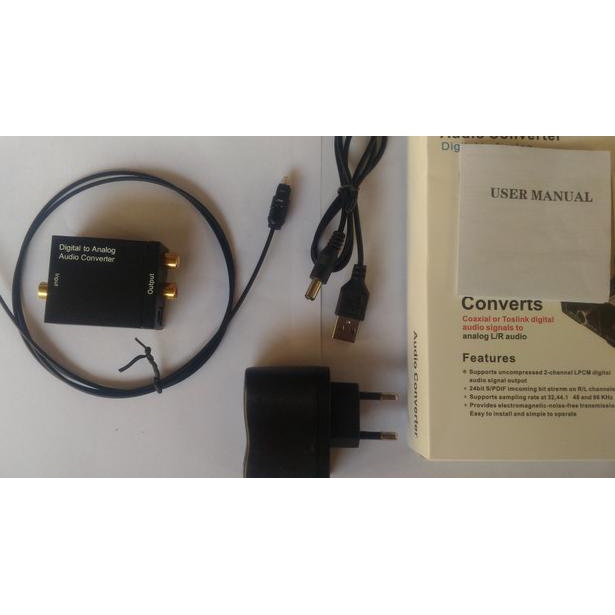 Jual Digital to analog audio converter dan kabel optik dan charger ...