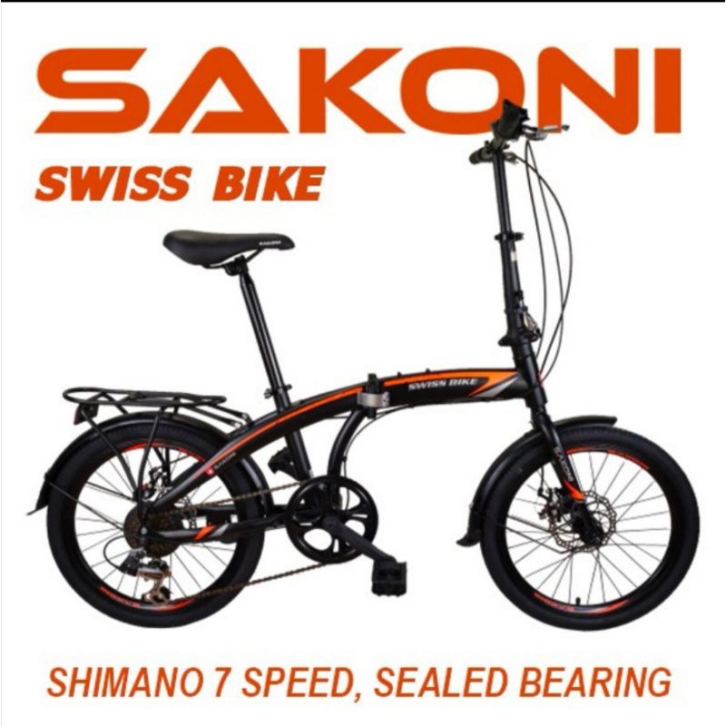 Jual Sepeda Lipat 20 Sakoni Swissbike 7 Speed Shimano cakram Murah ...