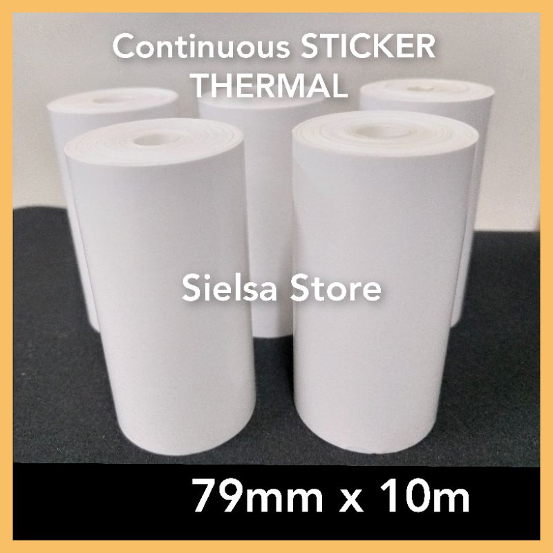 Jual KERTAS STIKER PRINTER THERMAL 80MM x 10 METER CONTINUOUS / LABEL ...