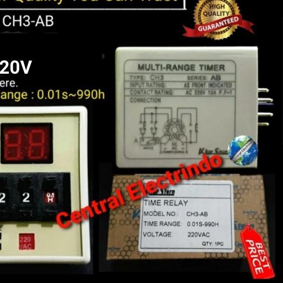 Jual Timer Delay Relay CH3-AB KLARSTERN 220VAC | Shopee Indonesia