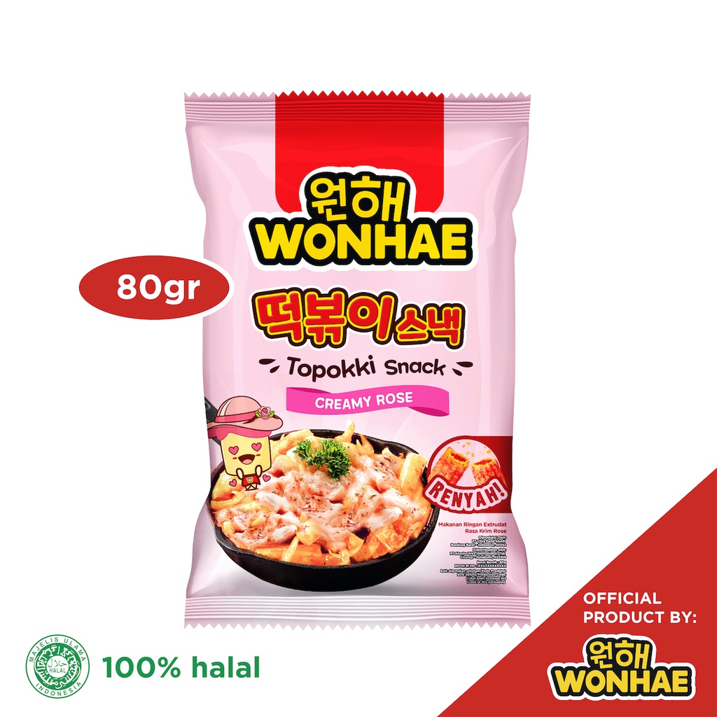 Jual Wonhae Topokki Snack Creamy Rose 80 gr by Mujigae Official Store ...