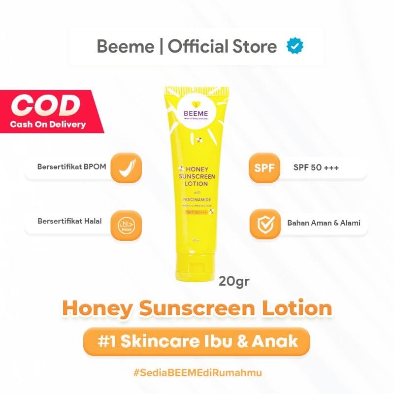 Jual Beeme Honey Sunscreen Lotion SPF 50+++ | Shopee Indonesia