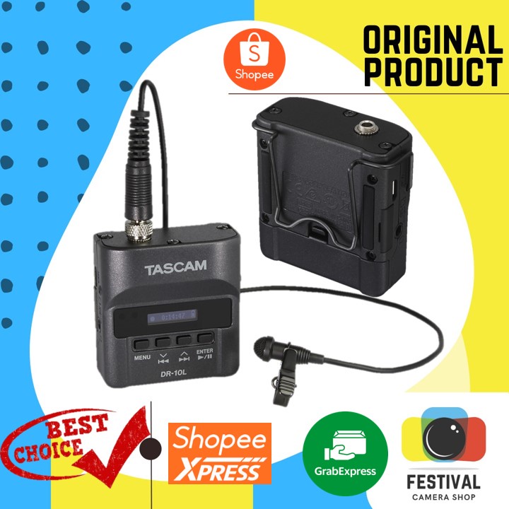 Jual Tascam DR-10L ( Digital Recorder / Lavalier Microphone ) | Shopee Indonesia