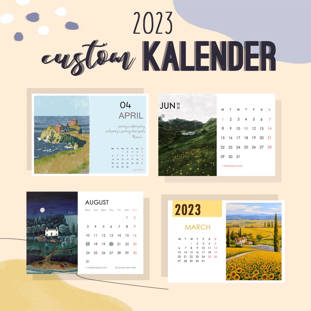 Jual CUSTOM KALENDER MEJA 2025 LANDSCAPE 1 | Shopee Indonesia