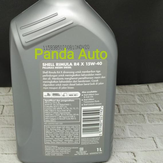 Jual OLI MESIN MOBIL DIESEL SHELL RIMULA R4 X, 15W 40, BTL 1 LTR, 100% ...