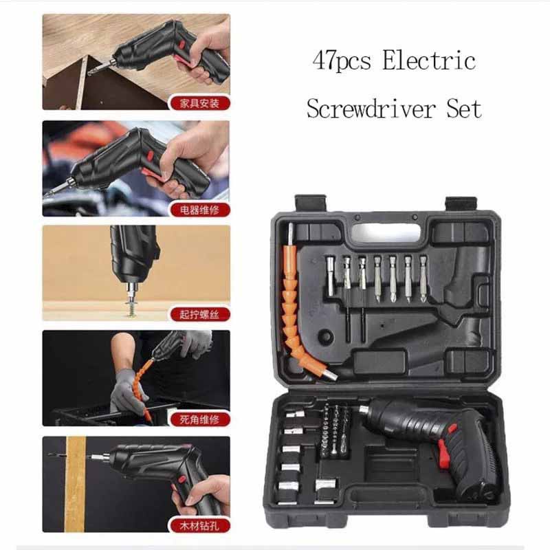 Jual Mesin Bor Cordless Mini 47pcs Set 4.2V Kunci Screwdriver Koper ...