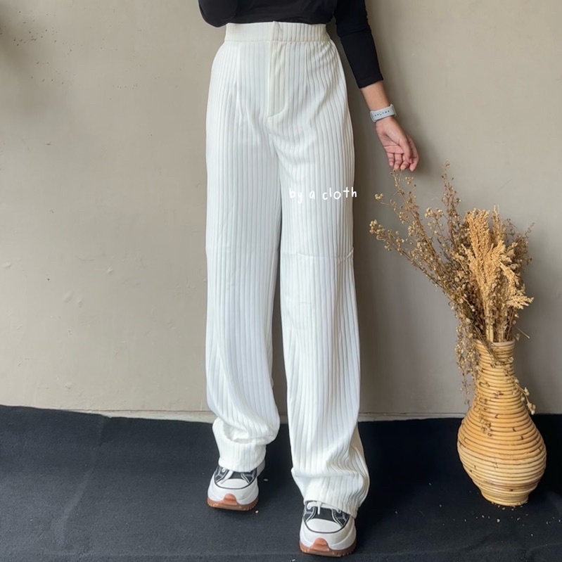 Jual Jafa Pants - Celana Kulot Knit Rib Panjang - Knit Pants - Loose ...