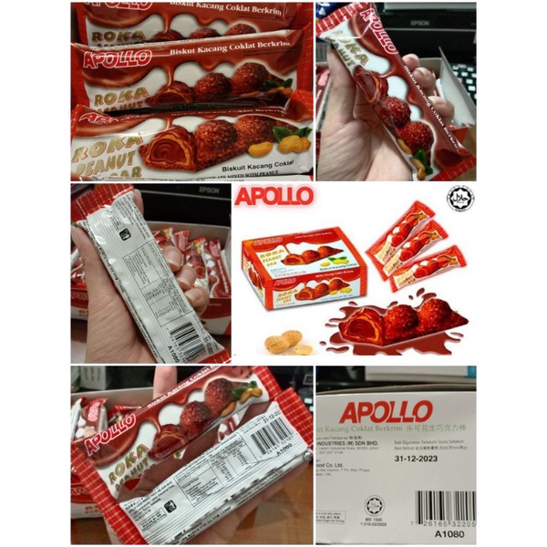 Jual Apollo Roka Peanut Bar 18g/biji Halal Product Malaysia | Shopee ...
