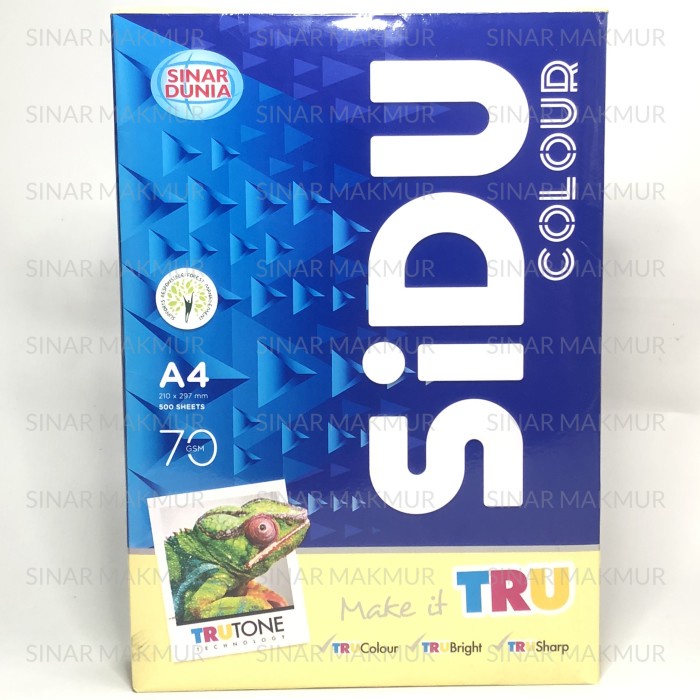 Jual KERTAS HVS WARNA / COLOUR PAPER SINAR DUNIA (SIDU) A4 70GR KUNING ...