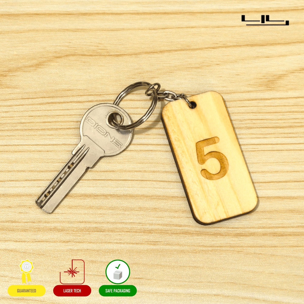Jual Gantungan Kunci Kayu Angka Nomor Huruf Alfabet Ukir Laser YYC-KC1 ...