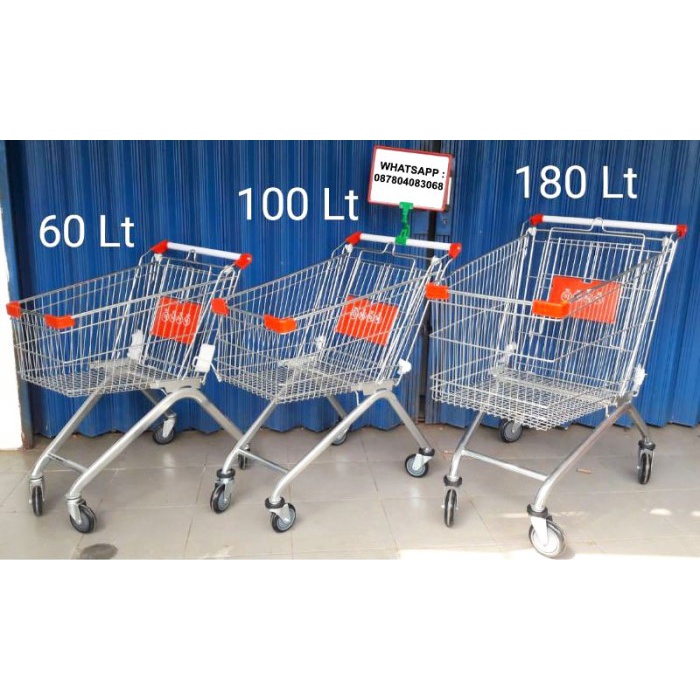 Jual Trolleyku Trolley Belanja - Troli Supermarket 60 Liter / 100 Liter ...