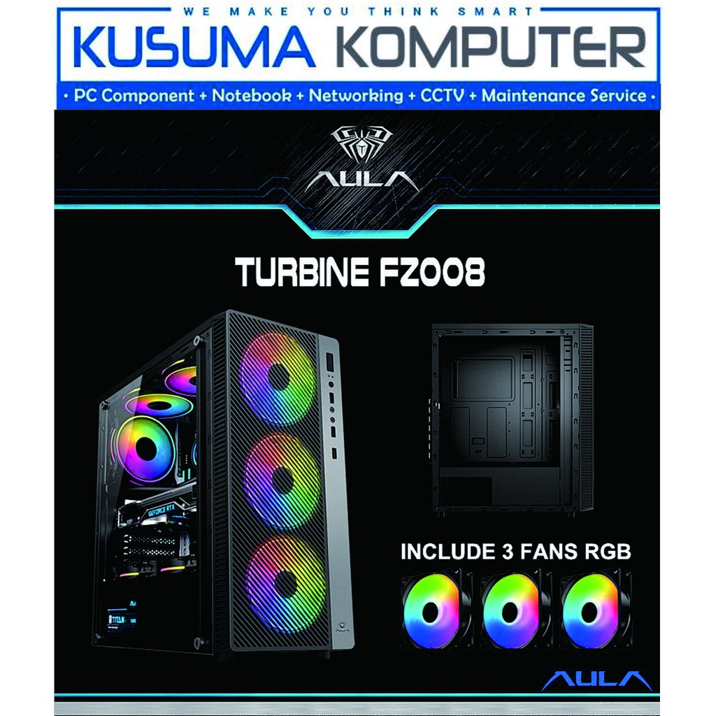 Jual Casing PC Gaming AULA FZ008 ATX + 3 Fan RGB | Shopee Indonesia
