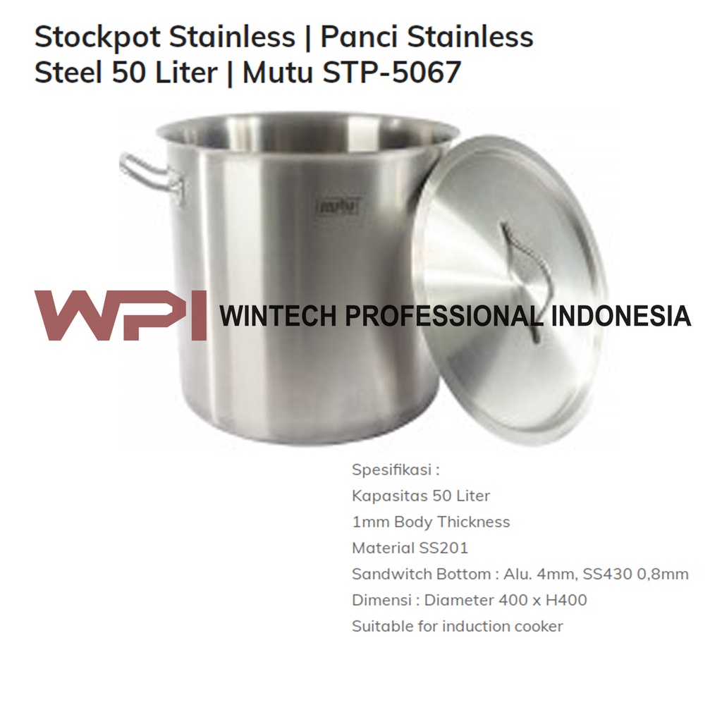 Jual STP-5067 Stockpot Stainless - Panci Masak Stainless Steel 50 Liter ...