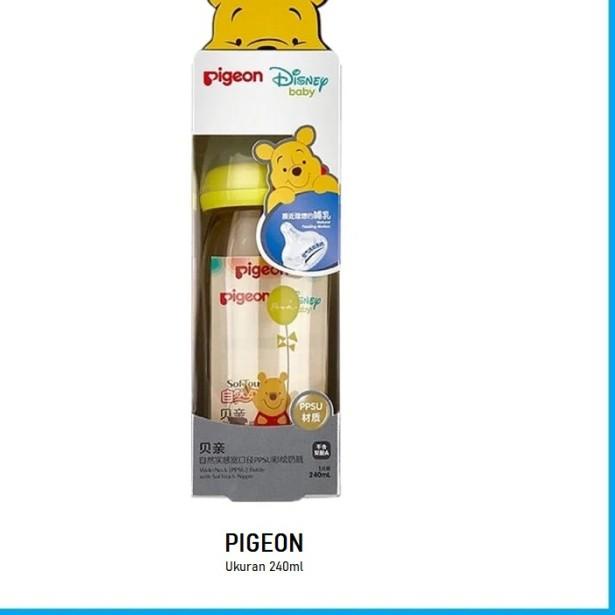 Jual !! Botol Disney Pigeon Minnie Pooh and Mickey Wide Neck PPSU - GreenPooh 240ml | Shopee ...