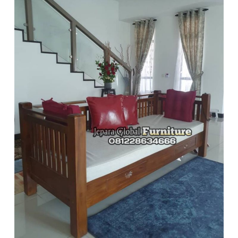 Jual bangku bale bale Minimalis Jati FREE BUSA MATRAS ( bench Jati ...
